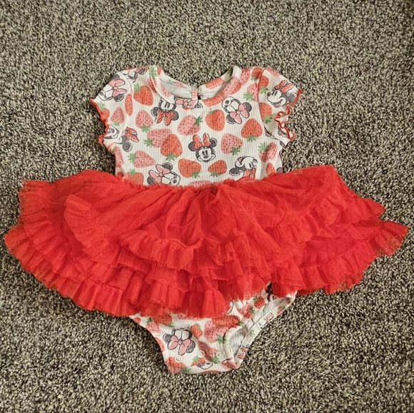 Disney | One Pieces | Disney Baby Strawberry Minnie Tutu Onesie | Poshmark